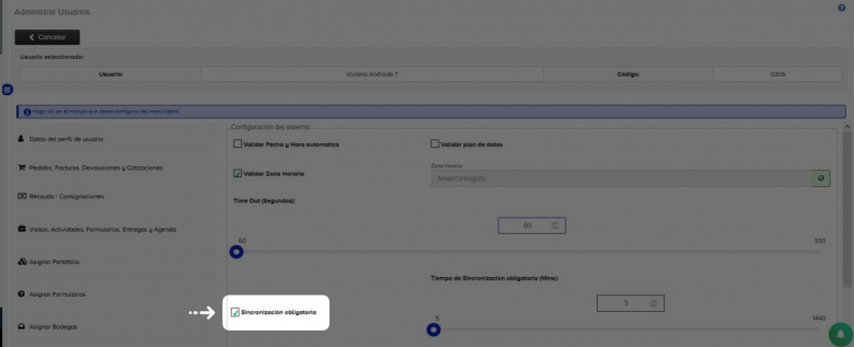 Nueva funcionalidad que permite desde la “Configuración del usuario ...